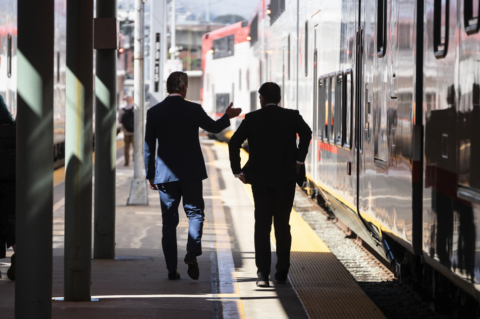Governor Newsom and new High-Speed Rail CEO celebrate Caltrain’s ...