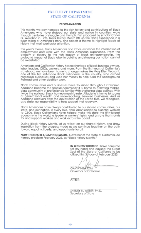 Governor Newsom proclaims Black History Month 2025 | Governor of California Governor Newsom proclaims Black History Month 2025 | Governor of California