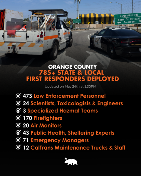 California mobilizes 785+ emergency personnel in Orange County hazmat ...